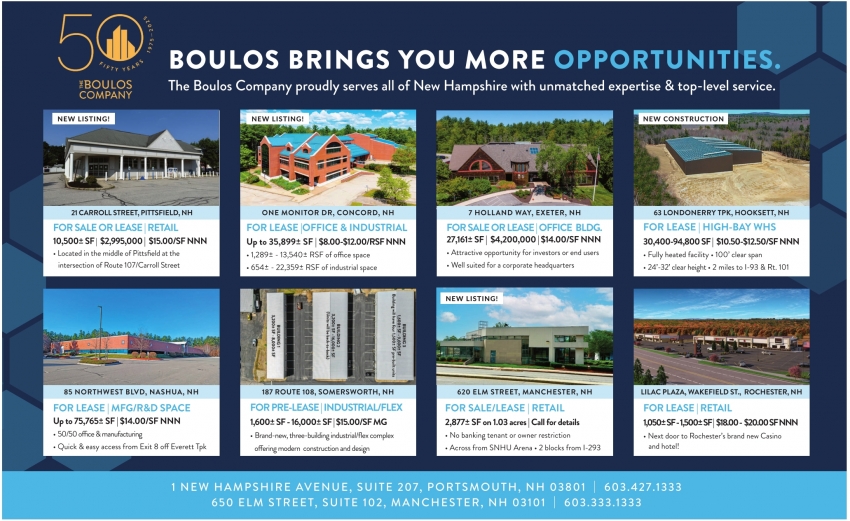 Boulos Brings You More Opportunities, The Boulos Company, Manchester, NH